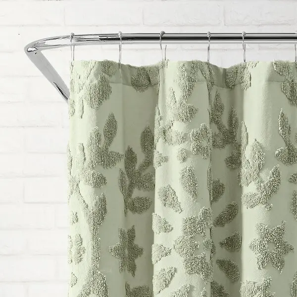 PERI HOME Chenille Laurel Shower Curtain - Sage