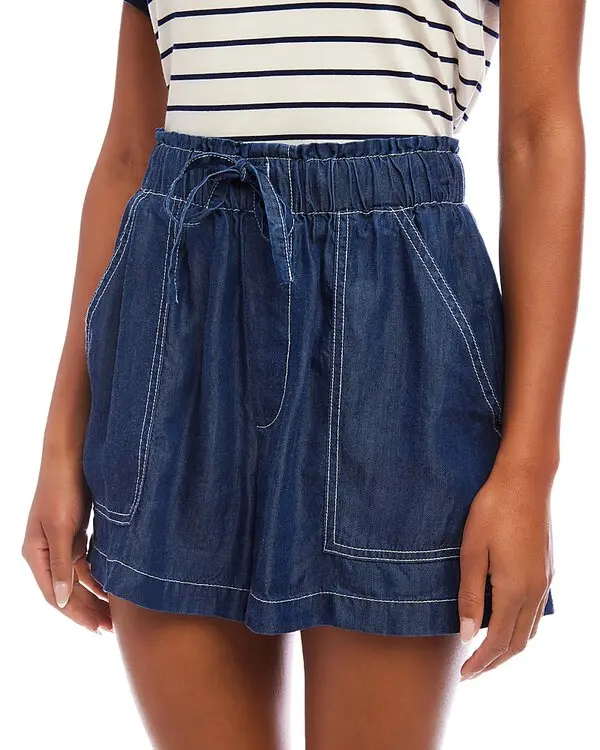 Fifteen Twenty Carreen Patch Pocket Shorts - Indigo