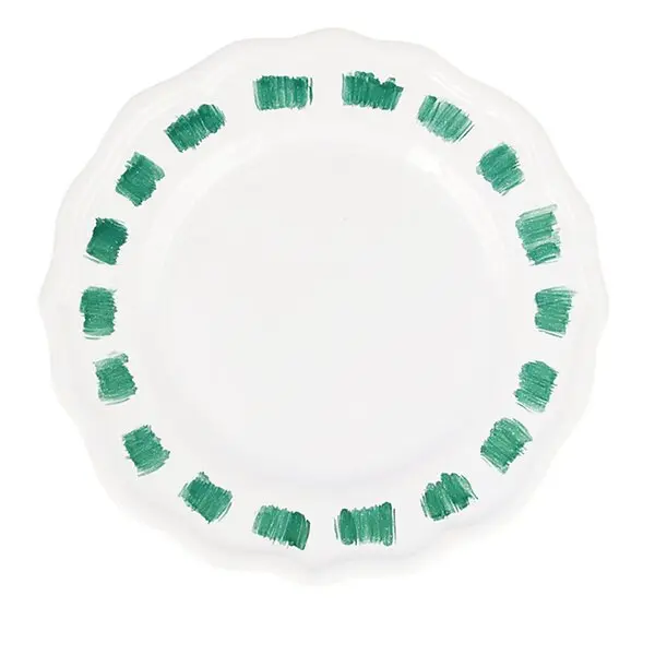VIETRI Lisbon Green Stitch Cocktail Plate - No Color