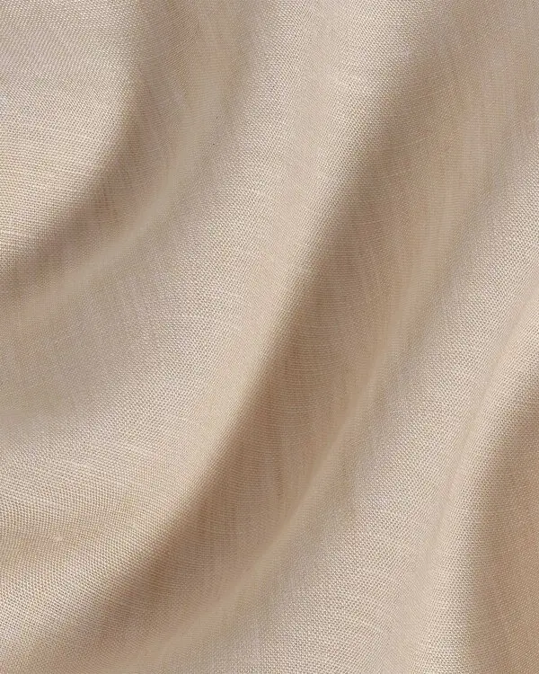David Donahue Trim Fit Linen Solid Dress Shirt - Sand