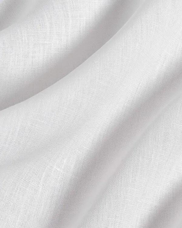 David Donahue Trim Fit Linen Solid Dress Shirt - White