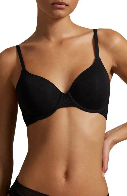 Polo Ralph Lauren Underwire Lace Demi T-shirt Bra - Onyx