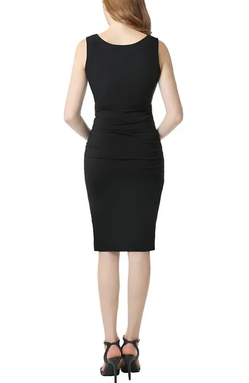 KIMI + KAI Talula Scalloped V-neck Maternity Sheath Dress - Black