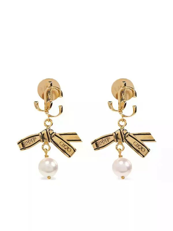JIMMY CHOO Ribbon Stud Earrings - Gold