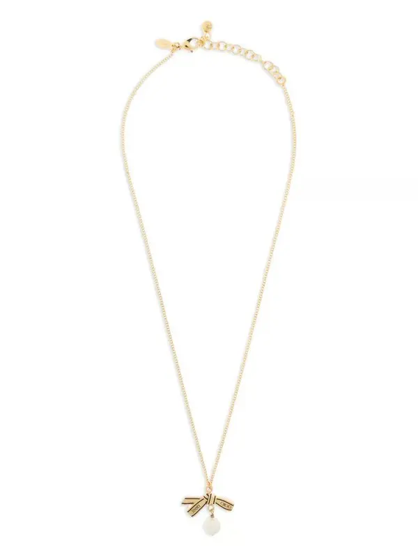 JIMMY CHOO Ribbon Pendant Necklace - Gold