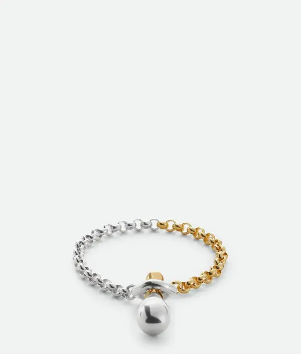 BOTTEGA  VENETA Drop Chain Bracelet - Silver/yellow Gold