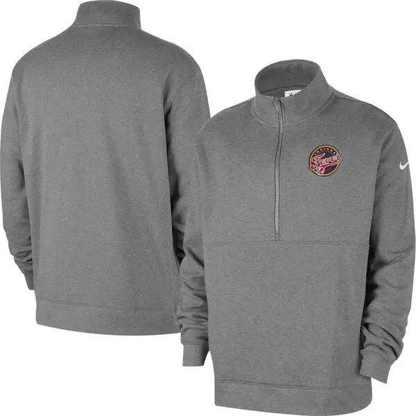 Nike Indiana Fever React Club Half-zip Pullover - Heather Gray