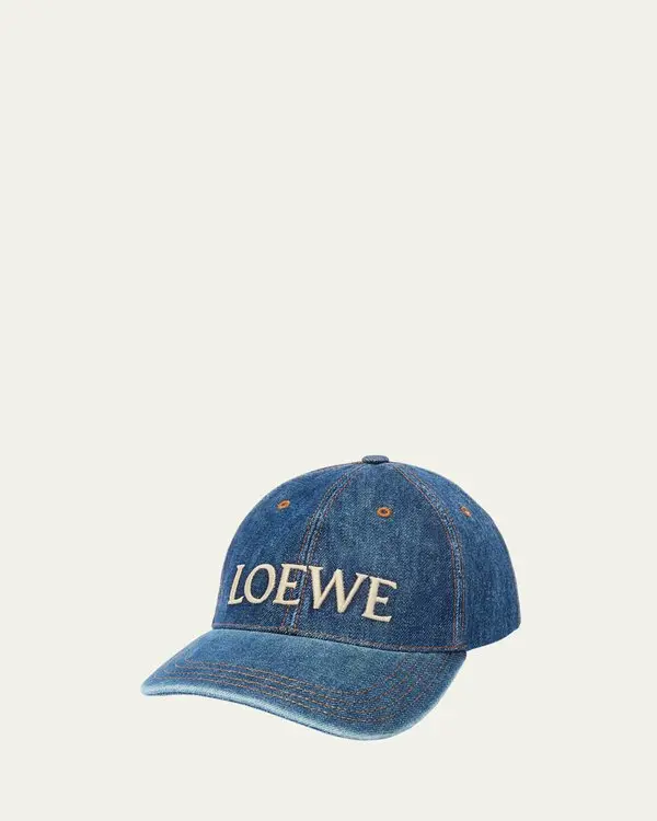Loewe Denim Logo Baseball Cap - Denim Blue