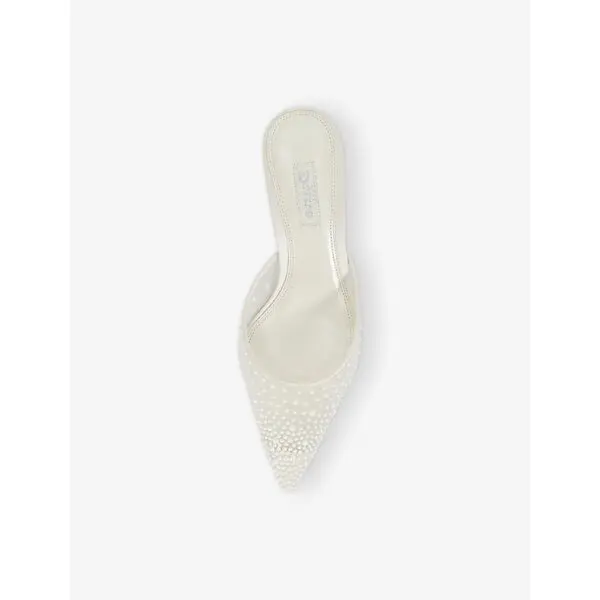 DUNE Cuddling Embellished Kitten-heel Mesh Mules