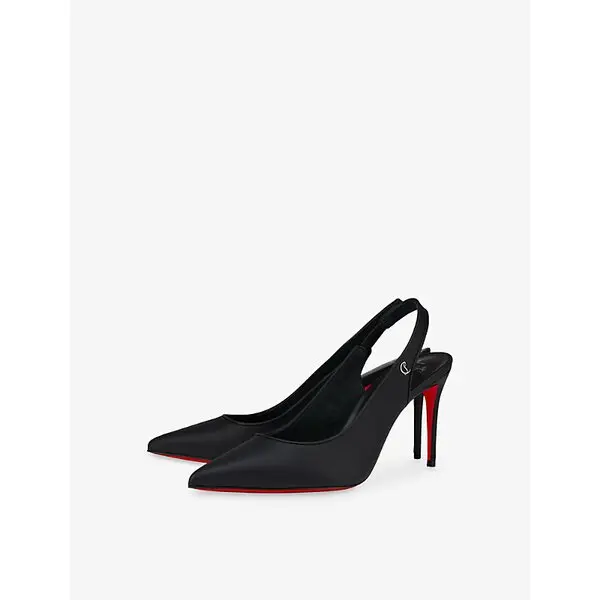 CHRISTIAN LOUBOUTIN Sporty Kate Sling 85 Leather Heeled Courts - Black