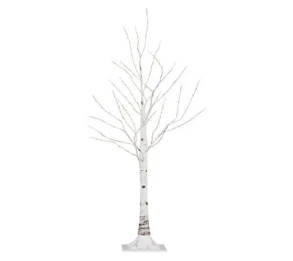 NEARLY NATURAL 3' Pre-lit White Birch Tree With 120 Led Lights - One-color