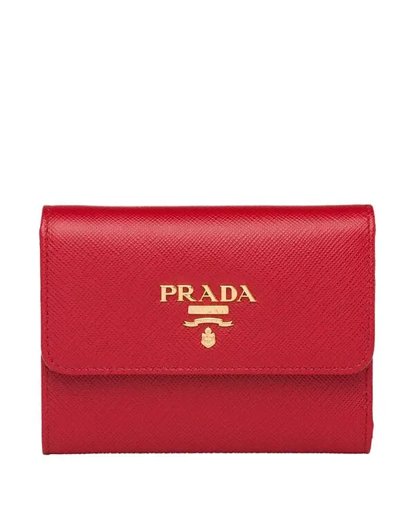 Prada Small Saffiano Leather Wallet - Red