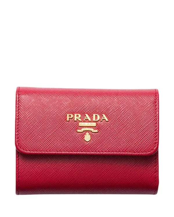 Prada Small Saffiano Leather Wallet - Red