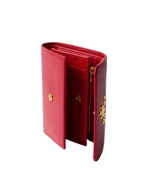 Prada Small Saffiano Leather Wallet - Red