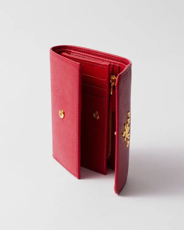Prada Small Saffiano Leather Wallet - Red