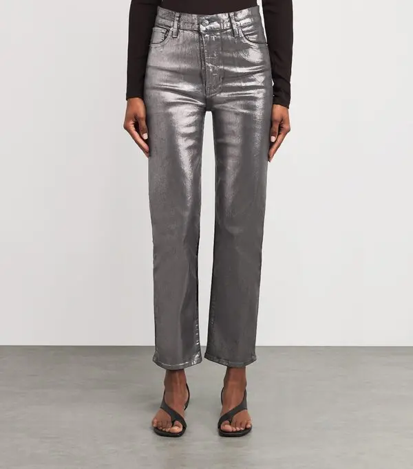 FRAME Le Sleek Coated Straight Jeans