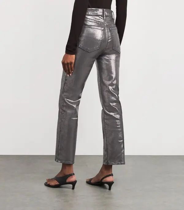 FRAME Le Sleek Coated Straight Jeans