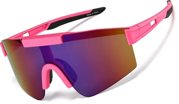 Zenni Visor Shield Sunglasses - Pink With Purple Mirror