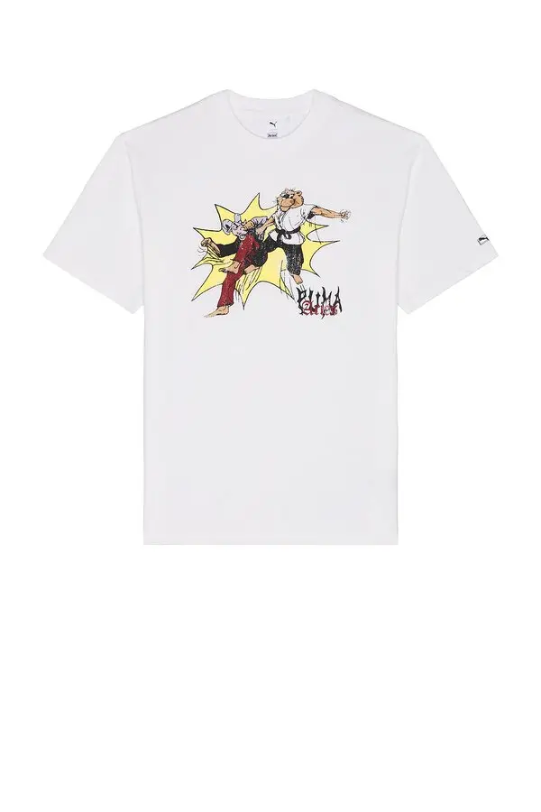PUMA X Aries Graphic Tee In White - Puma White