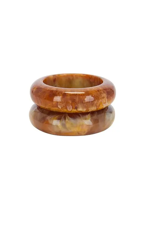 8 Other Reasons Bangle Bracelet Set - Brown