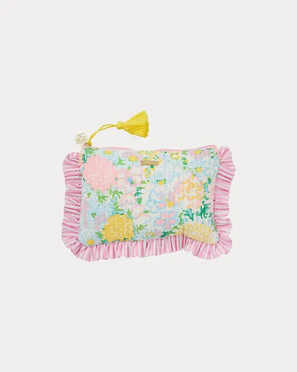 LILLY PULITZER Striped Ruffle Pouch - Multi Lilly Garden Home