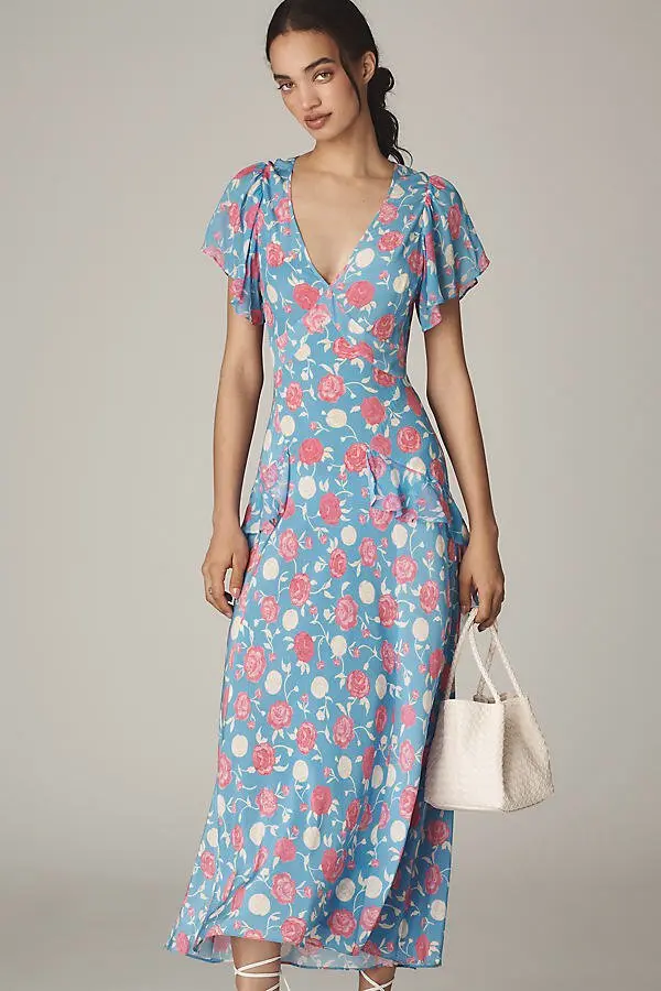 rixo evie silk maxi dress Rent Evie Silk Dress - RIXO