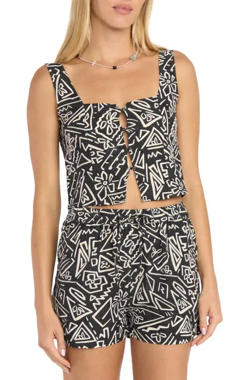 BILLABONG Printed Cotton Tank - Black White