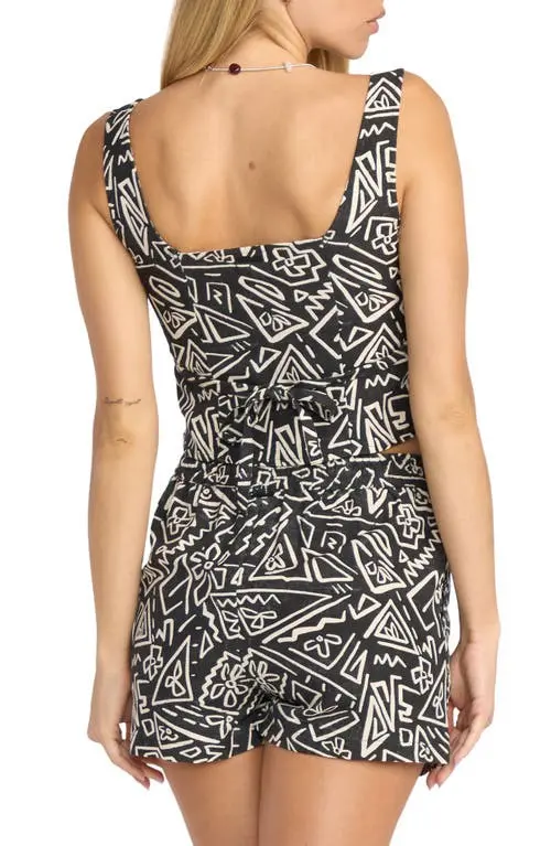 BILLABONG Printed Cotton Tank - Black White