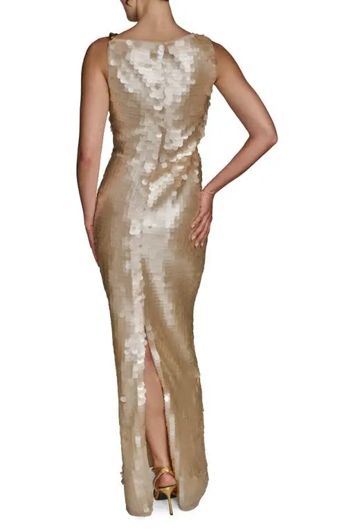 Donna Karan New York Paillette Sequin Column Gown