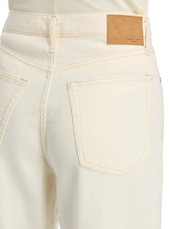 Rag & Bone Featherweight Andi High-rise Wide-leg Jeans - Ecru