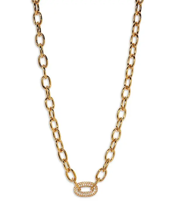 Nadri Alma Pave Link Chain Necklace - Gold