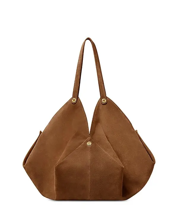 Versace Protea Suede Shoulder Bag - Tobacco