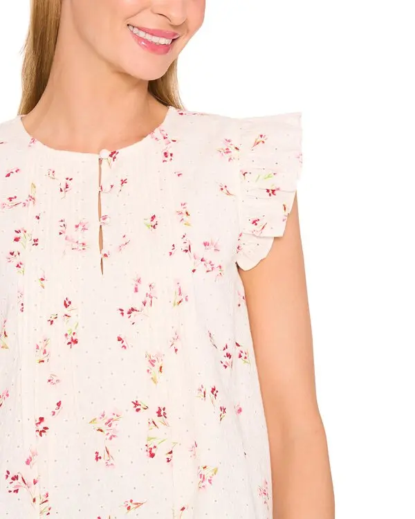 CECE DUPRAZ Pin Tuck Ruffle Top