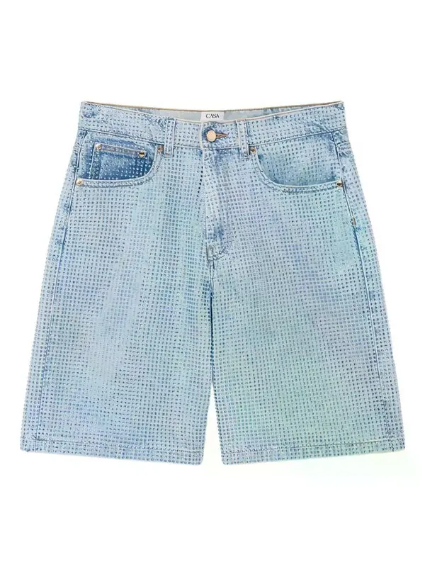 Casablanca Cotton Denim Shorts - Blue