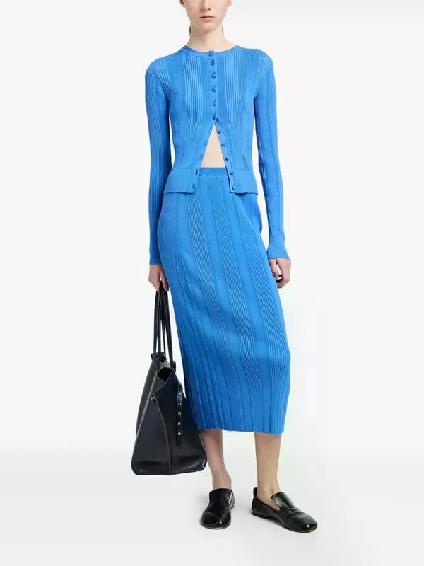 Proenza Schouler Ryanne Ribbed Skirt - Blue