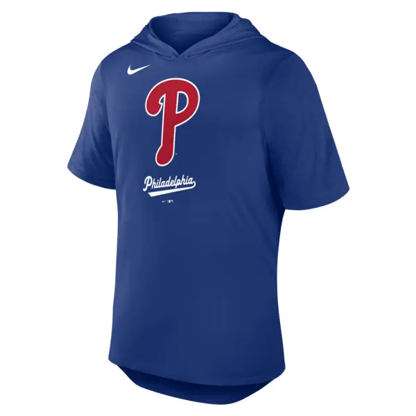 Nike Philadelphia Phillies Logo Dri-fit Mlb Hooded T-shirt - Blue