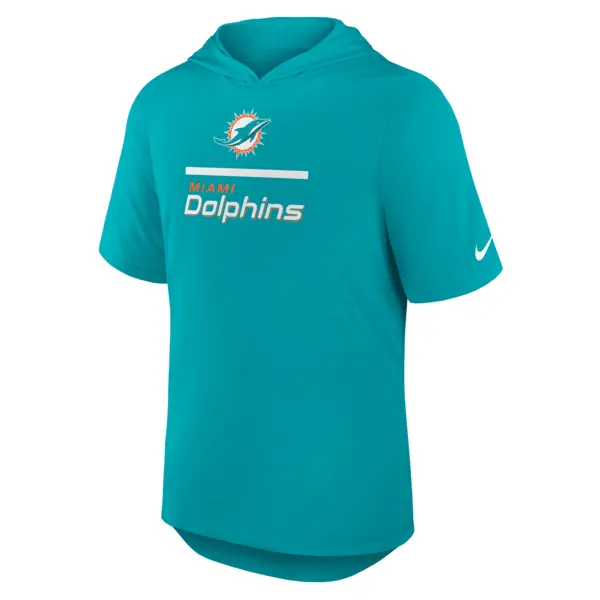 Nike Miami Dolphins Dri-fit Nfl Hooded T-shirt - Blue