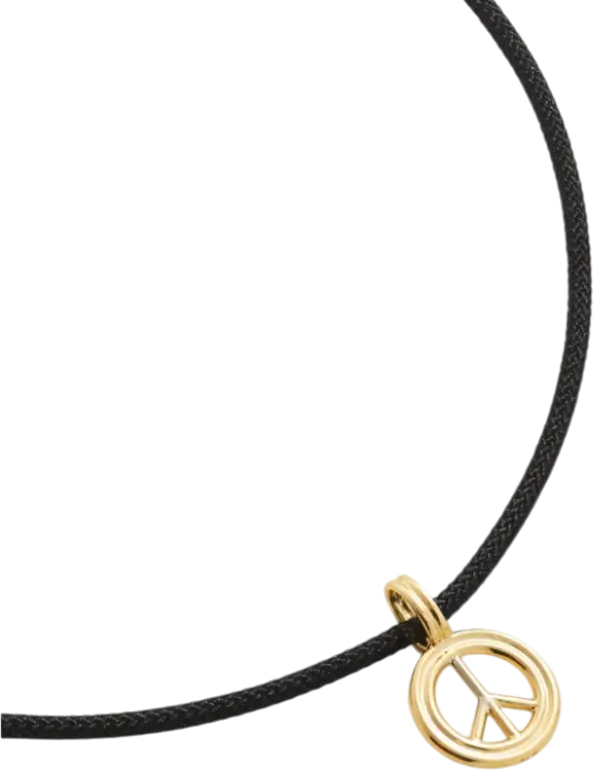 STONE AND STRAND Large Peace Choker - Black