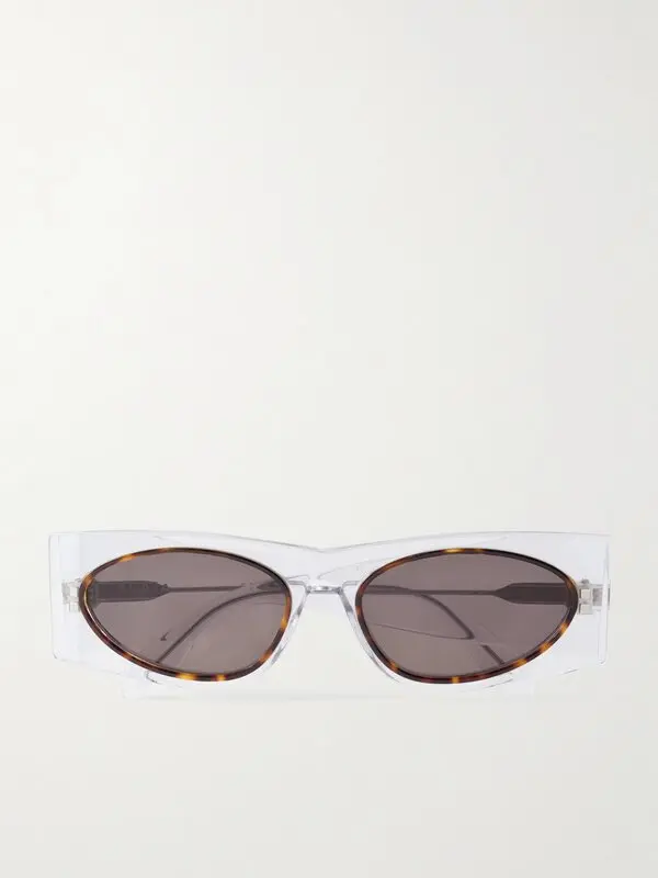 ALAÏA EYEWEAR Rectangle-frame Acetate Sunglasses - Neutrals