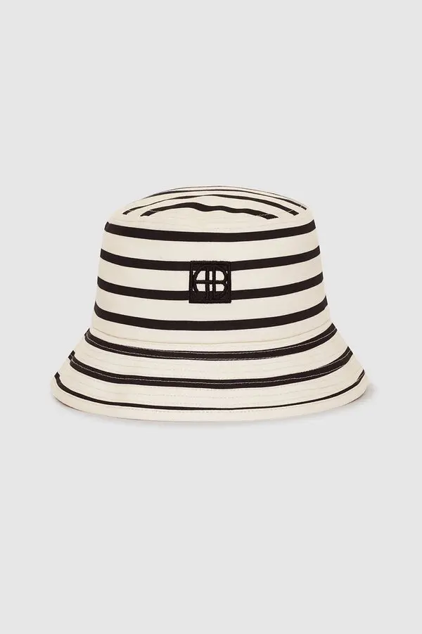 ANINE BING Nicks Bucket Hat - Black Stripe French Terry