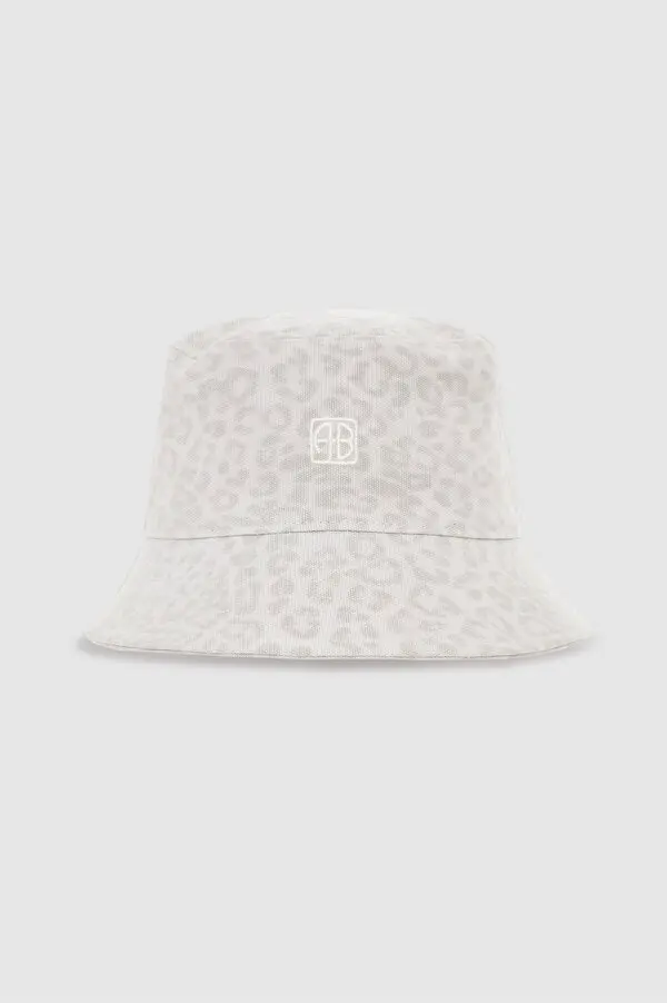 ANINE BING Nicks Bucket Hat - Washed White Leopard