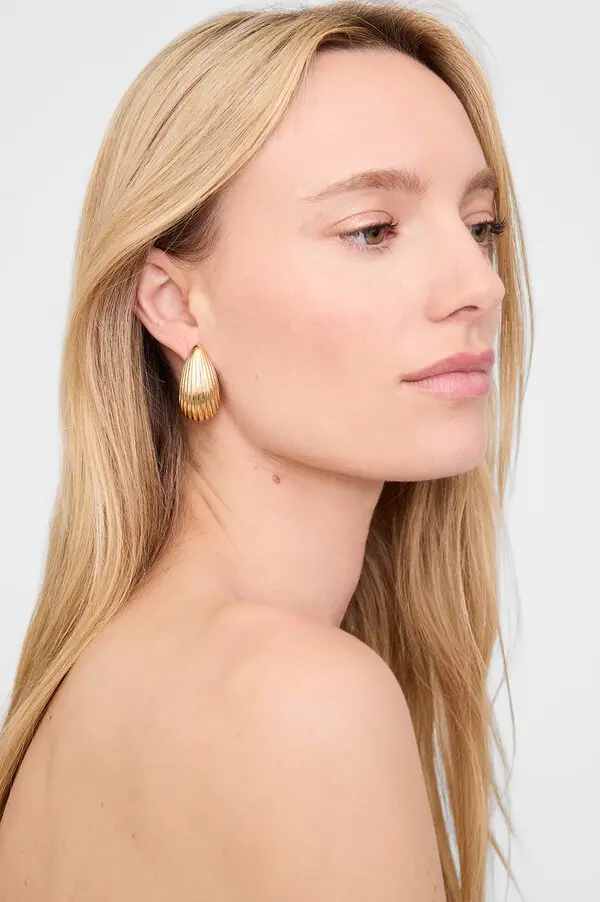 ANINE BING Ribbed Drop Earrings
