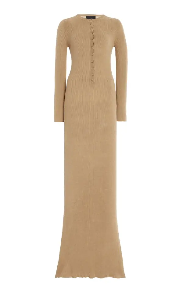 NILI LOTAN Roxy Knit Silk Maxi Dress