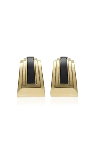 MEGA Exclusive Sunset Strip Enameled 14k Gold Vermeil Earrings