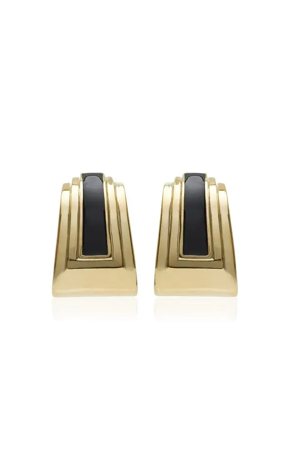 MEGA Exclusive Sunset Strip Enameled 14k Gold Vermeil Earrings