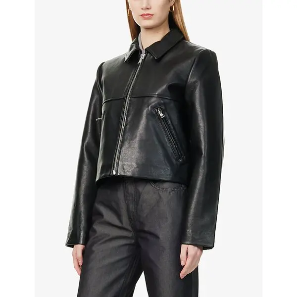 WON HUNDRED Dalia Zip-up Leather Jacket