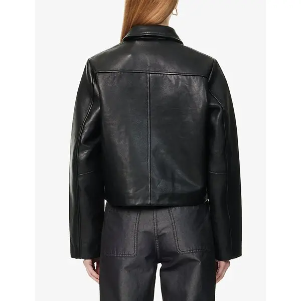 WON HUNDRED Dalia Zip-up Leather Jacket