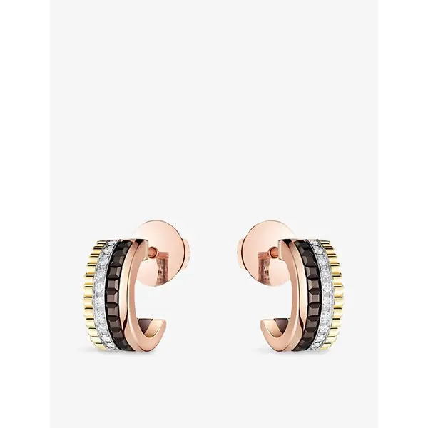 Boucheron Quatre Classique Mini Hoop Earrings - Yellow Gold