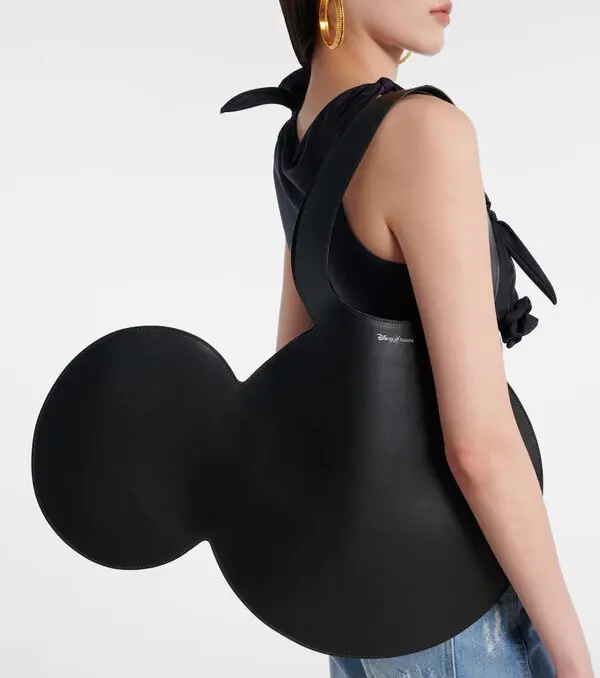 Coperni X Disney® Mickey Heart Leather Tote Bag - Black