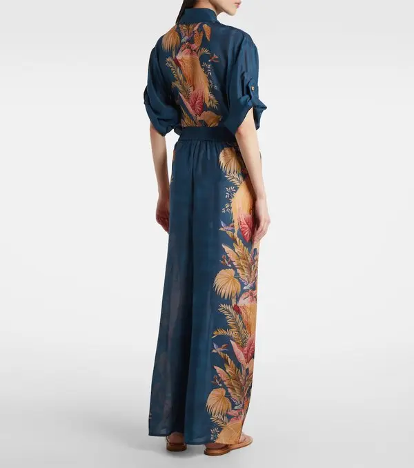Zimmermann Ascension Floral Silk Wide-leg Pants